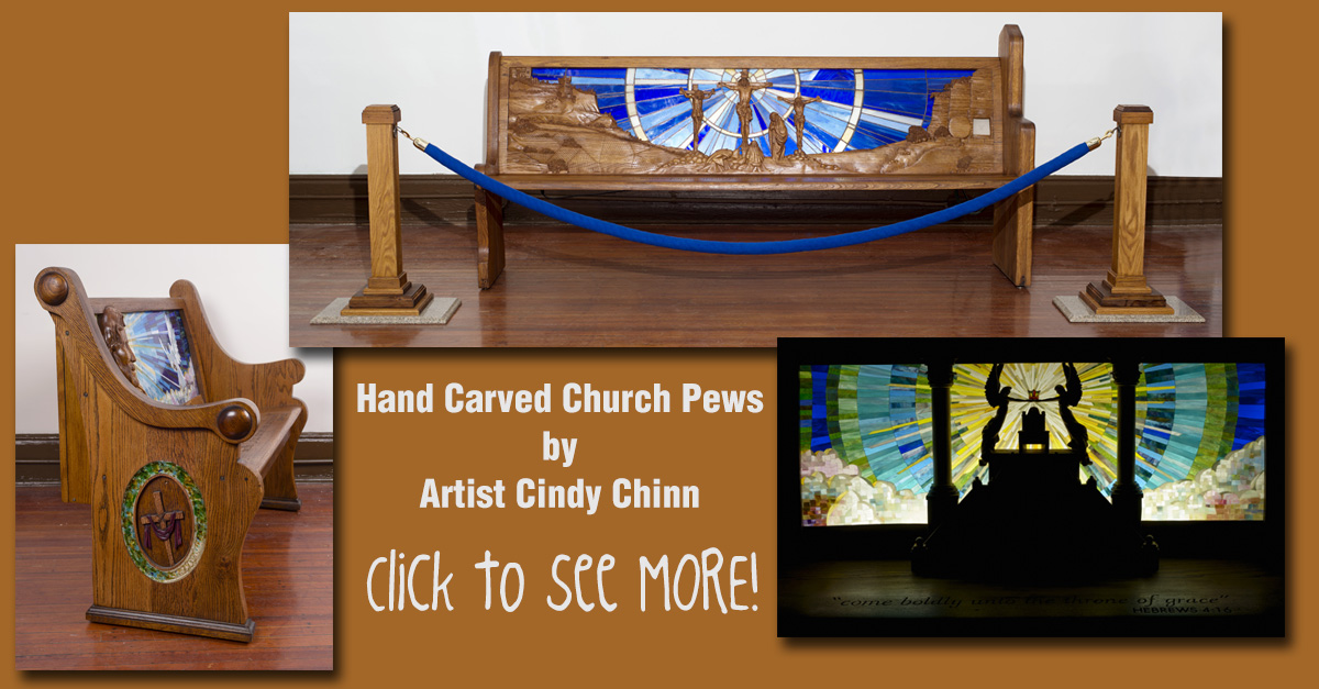 Carved Church Pew for Sale | Artist Cindy Chinn