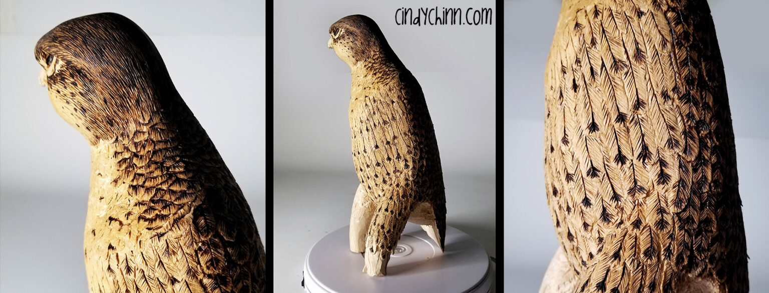 Falcon Art Sculpture made from scrap metal and wood by Cindy Chinn